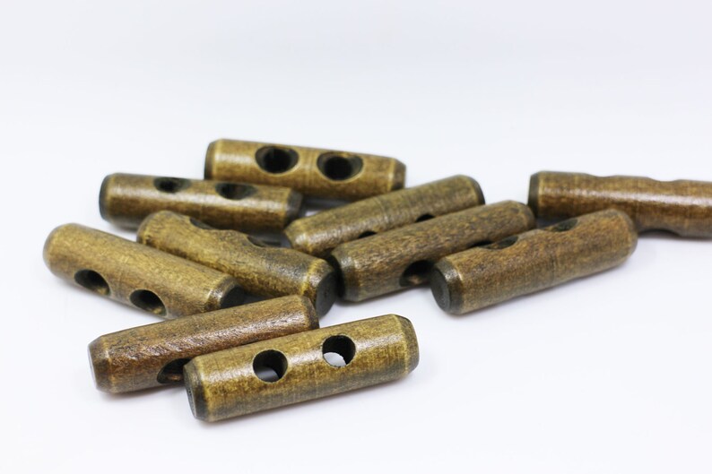 Dark Brown Wooden Toggle Button Toggles Two Holes Toggles - Etsy