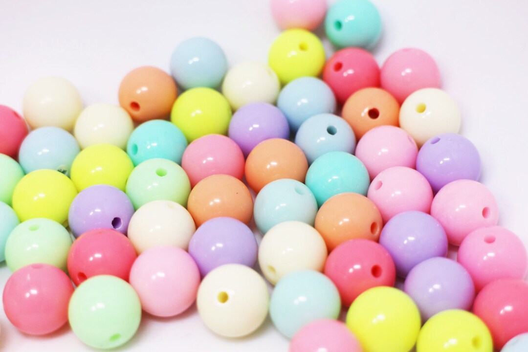 Pastel Color Ball Shape Bead, Acrylic, for Children Accessories ...