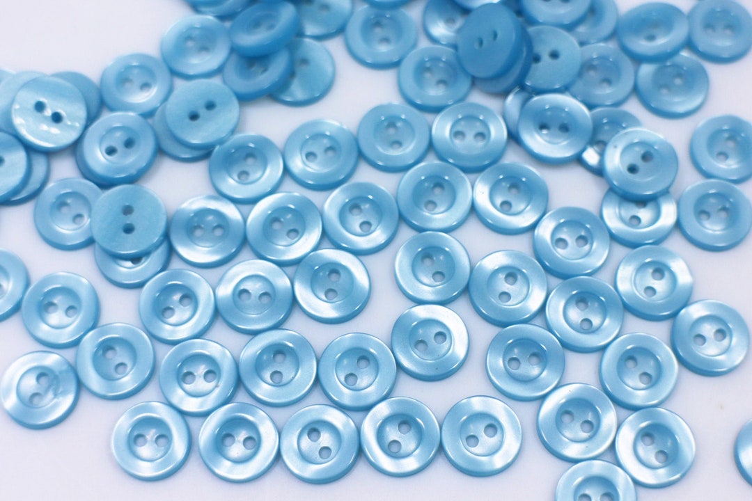 Light Blue Buttons, Sky Blue Color, Shiny Finish, Raised Wide Edge ...