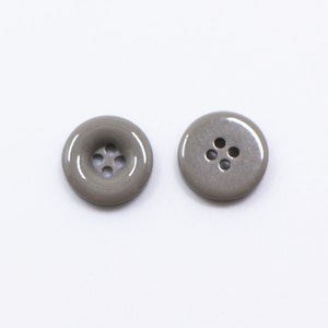 Grey Button Gray Color Four Holes Wide Edge Glossy Finish - Etsy