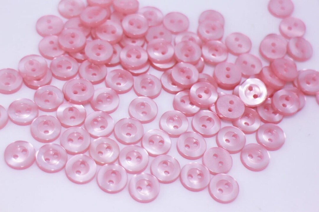 Light Pink Two Holes Buttons, Wide Edge Buttons, Shiny Pink Buttons ...