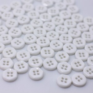 White Hexagon Edge Buttons, Glossy Finish, Round Shape, Unique Stylish ...