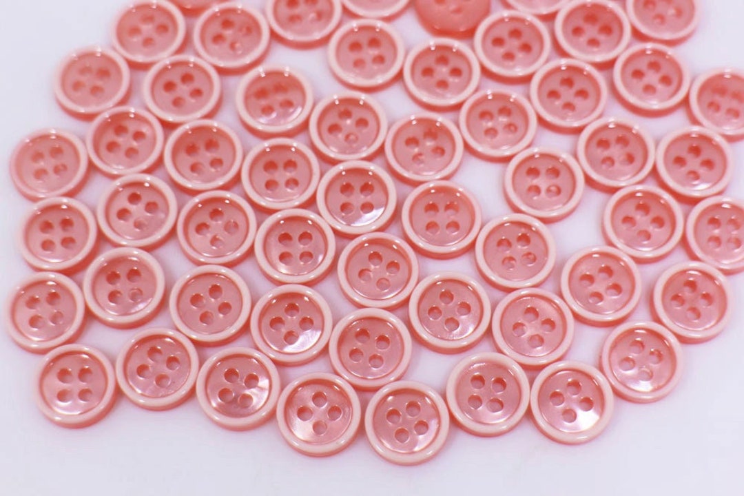 Light Pink Buttons, Small Pink Buttons, Thin Edge Resin Button, Four ...
