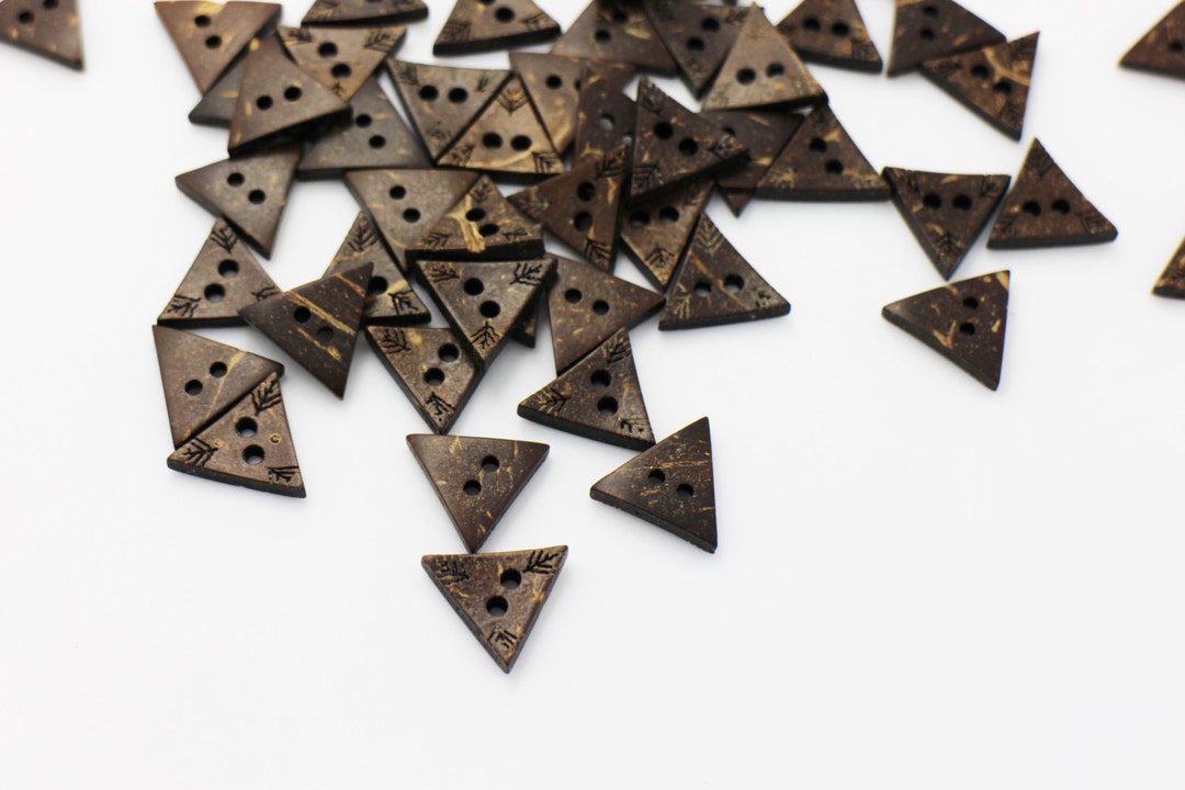 Triangle Coconut Button, BOHO Button, Bohemian Button, Tribal Button ...