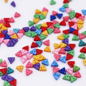 Tiny Triangle Button, Mixed Color Colorful, Triangle-shape, Two Holes ...
