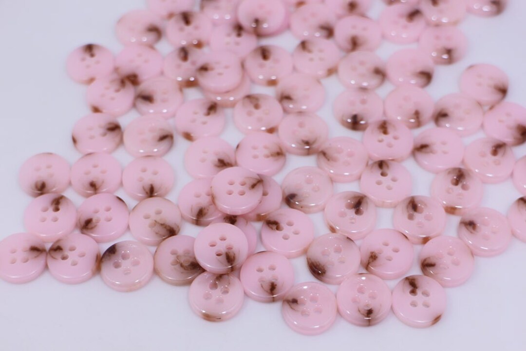 Light Pink Button, Small Glossy Pink Buttons, Marble Pattern Buttons ...