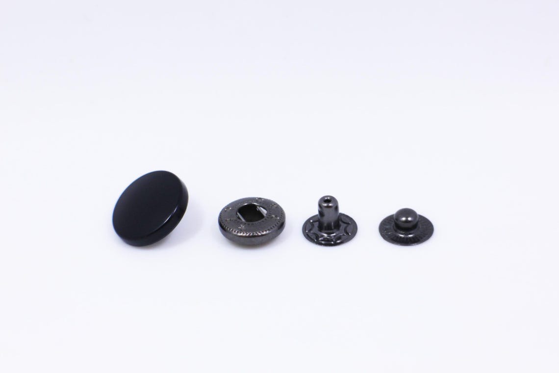 Black Metal Snap Buttons, Curve Top, Upholstery Supplies, Model 633 ...
