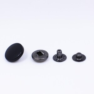 Black Metal Snap Buttons, Curve Top, Upholstery Supplies, Model 633 ...