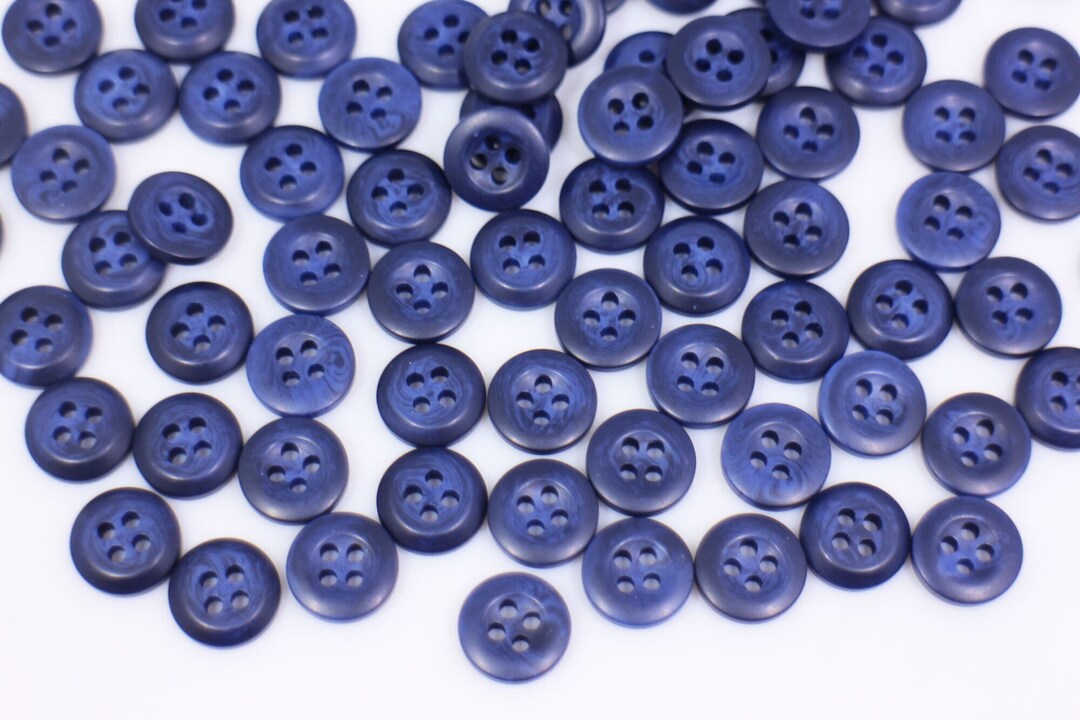 Dark Blue Buttons, Matte Ombre Blue Color, Four Holes, for Sewing Shirt ...