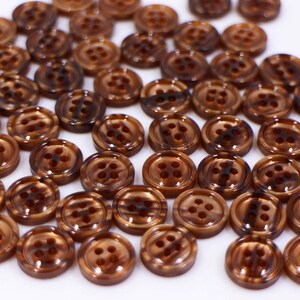 Small Brown Buttons, Shell Looking, Four Holes, Made of Resin, Retro ...