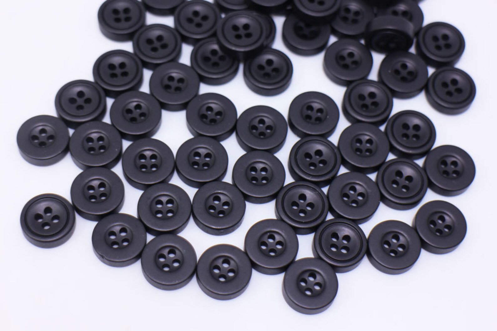 Double Sides Matte Black Buttons One Side Wide Edge One Side - Etsy