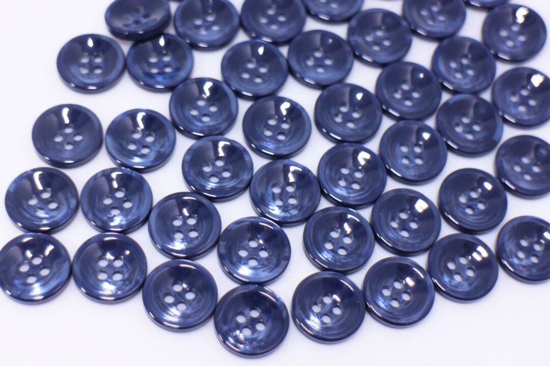 Dark Blue Suit Blazer Button, Navy Blue Color, Round Bowl Shaped, Four ...