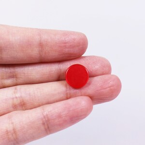 Red Shank Buttons, Bright Red Color, Flat Top, Back Holes, Made of ...