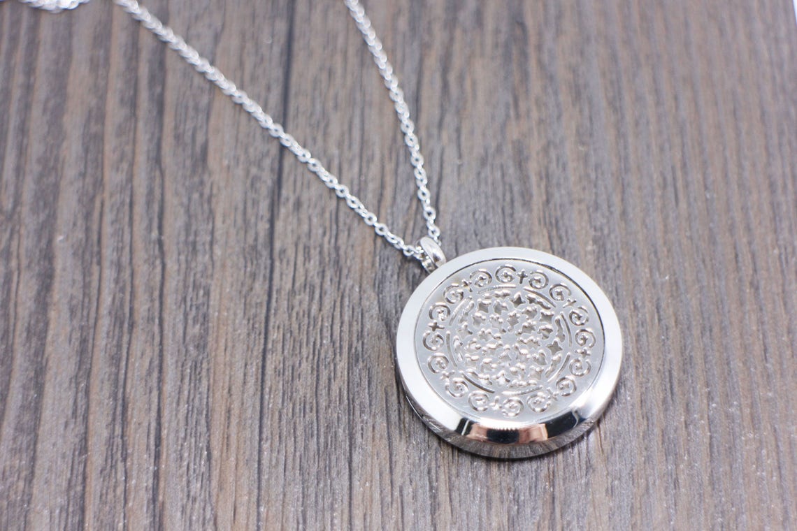 Bohemian Essential Oils Necklace, BOHO Floral Filigree, for ...