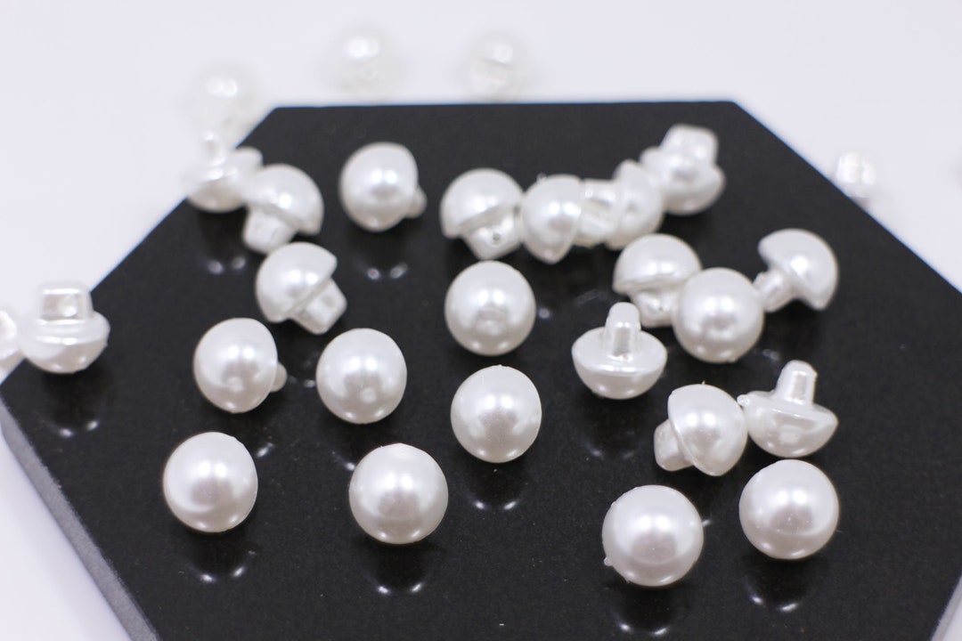 Pearl White Shank Buttons, Mushroom Shape, for Sewing Cardigan Wedding ...