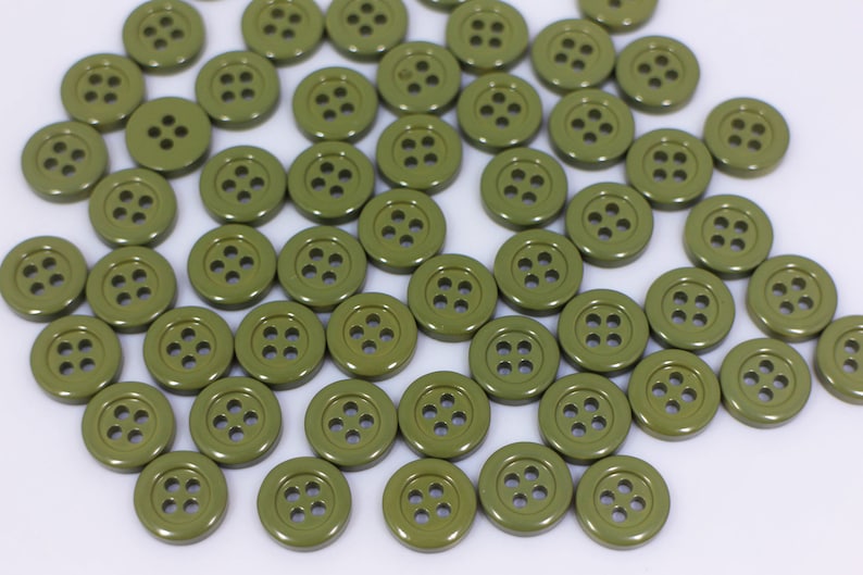 Army Green Buttons Dark Green Color Glossy Finish Four - Etsy