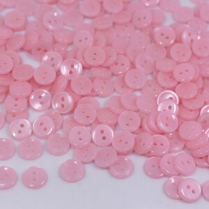 Extra Small Pastel Pink Button, Shiny Finish, Mini Tiny Size, Light ...