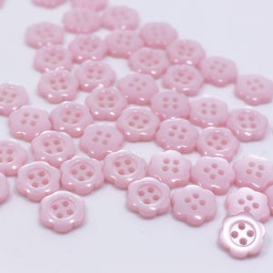 Flower Buttons, Floral Shaped, Pastel Pink or Dark Cherry Pink Color ...