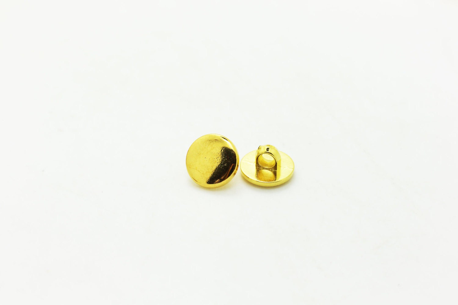 Golden Shank Buttons Gold Color Flat Top Vintage Style - Etsy