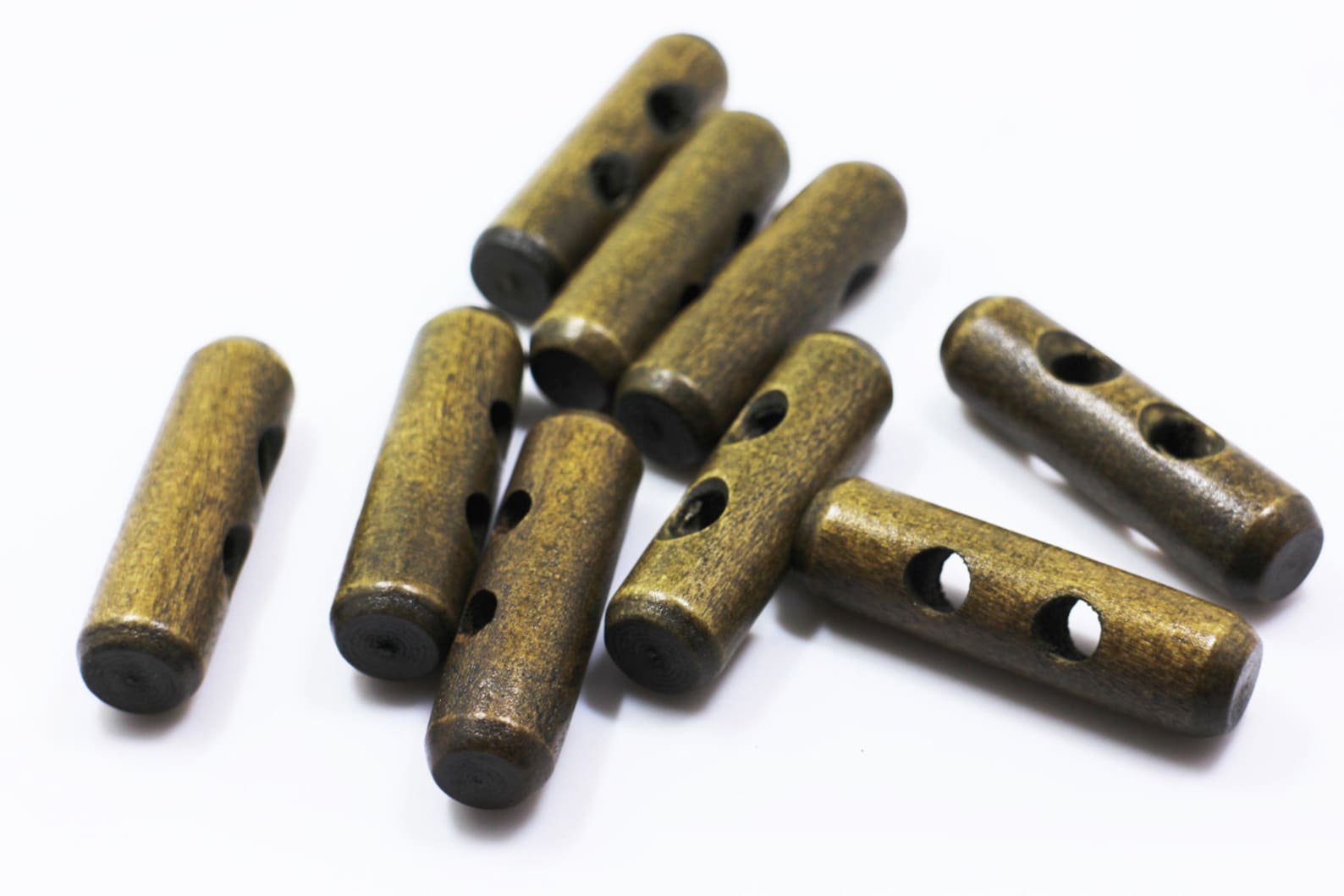 Dark Brown Wooden Toggle Button Toggles Two Holes Toggles | Etsy