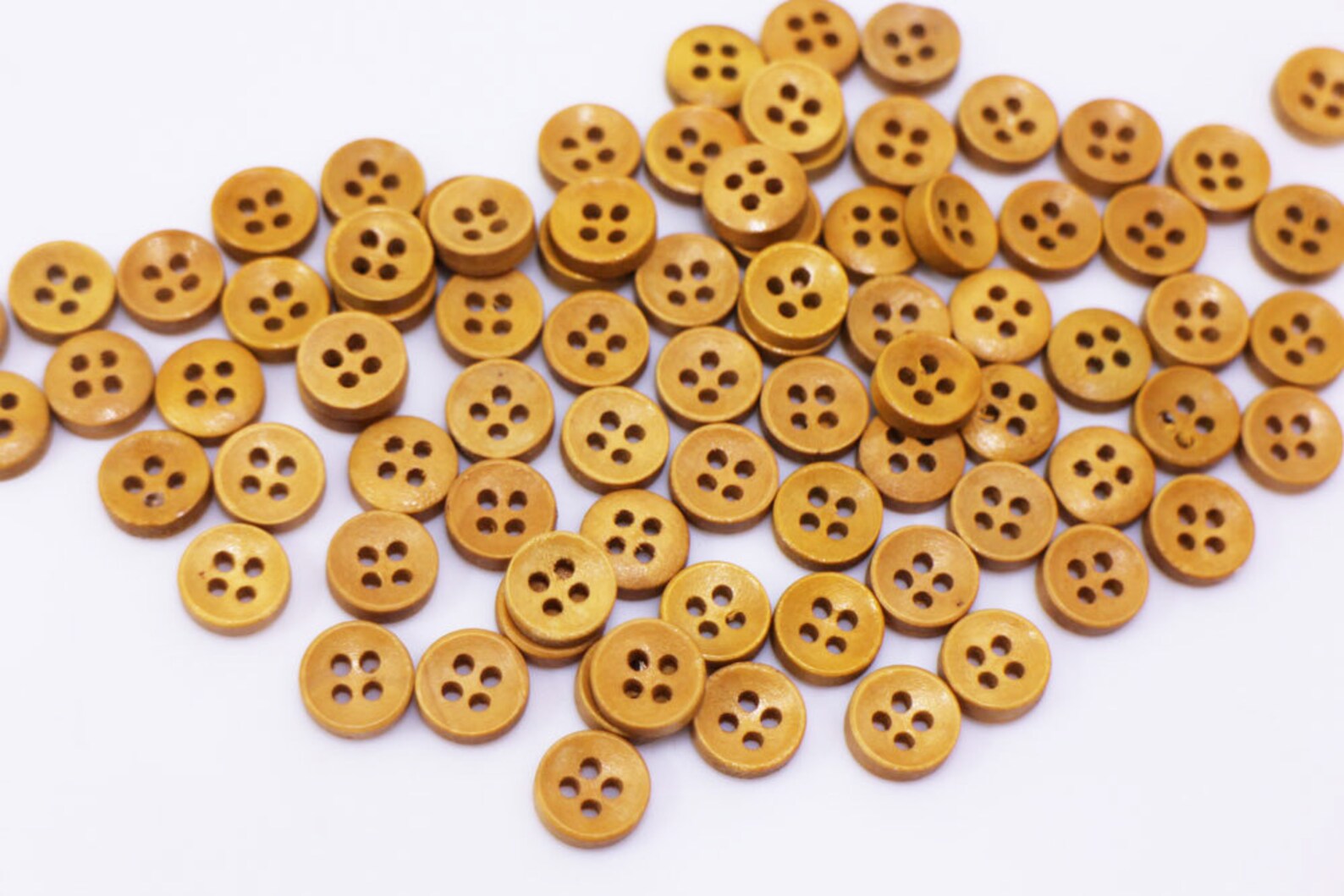 Extra Small Brown Wooden Button, 10mm, 0.39inch, Mini Tiny Size, Bowl ...