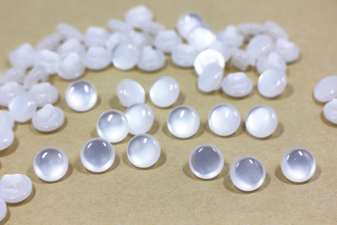 White Shank Button, Extra Small Mini Size, Shiny Finish, Mushroom ...