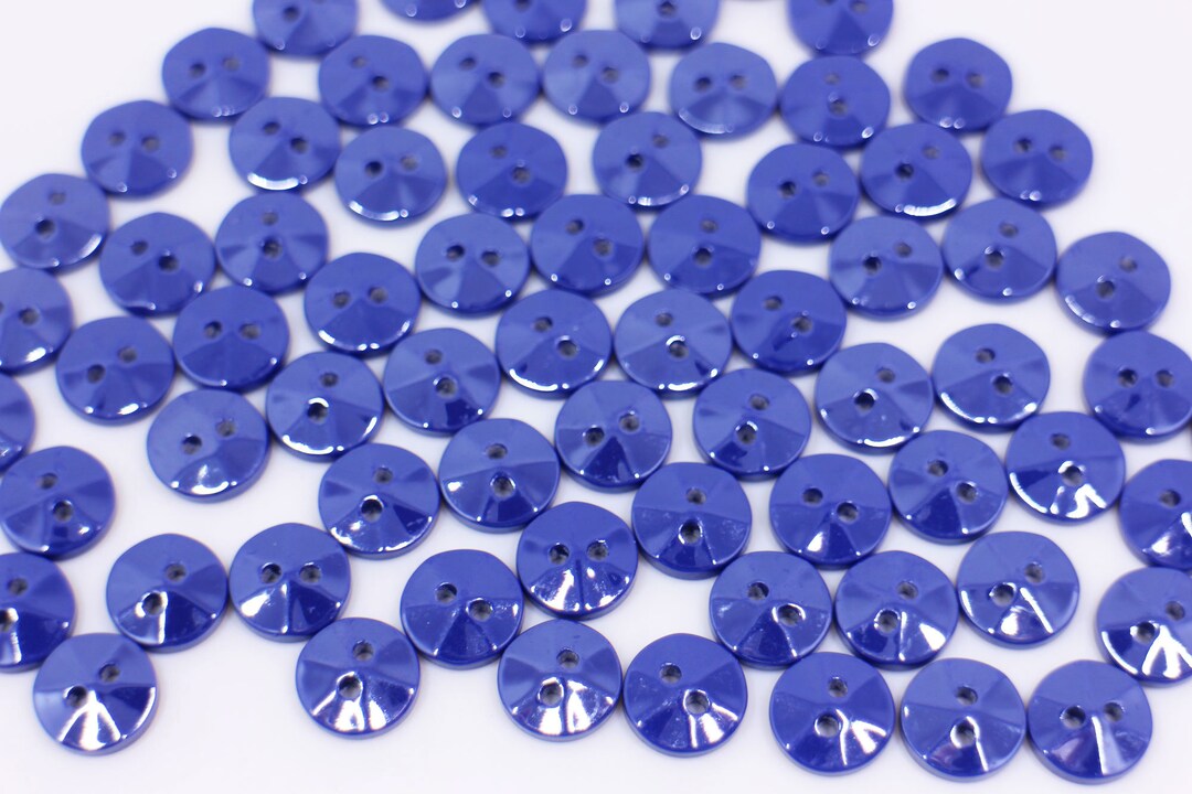 Bright Blue Button, Star Shape Raised Top, Royal Blue Color, Two Holes ...