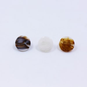 Brown Marble Pattern Shank Buttons, Round Flat Top, Brown and Clear ...