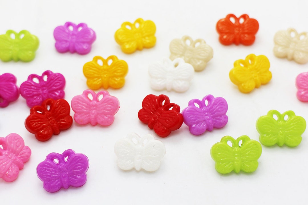 Butterfly Shank Buttons, Rainbow Color Colorful, Assorted Colors ...