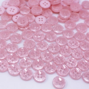 Light Pink Glitter Button, Four Holes Resin Button, Cute Shiny Button ...