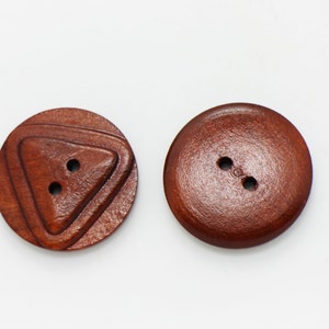 Triangle Dark Brown Wooden Button, Coat Button, Ethnic Button, Bohemian ...
