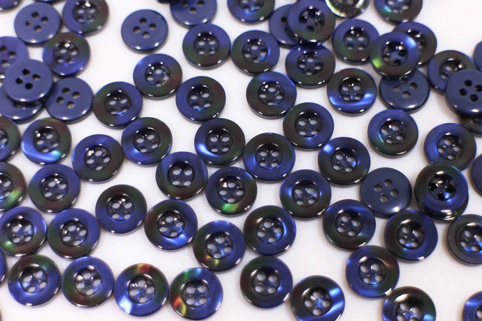 Dark Blue Buttons Small Blue Buttons Four Holes Buttons | Etsy