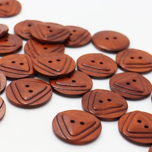 Triangle Dark Brown Wooden Button, Coat Button, Ethnic Button, Bohemian ...