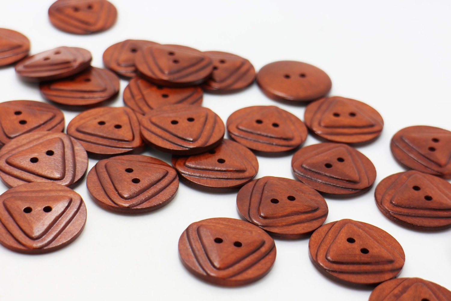 Triangle Dark Brown Wooden Button, Coat Button, Ethnic Button, Bohemian ...