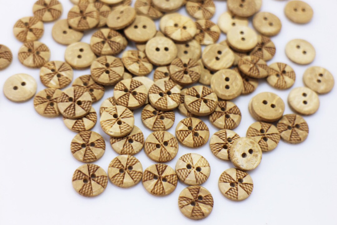 Pattern Coconut Shell Buttons, Cross Pattern, Small Size, BOHO Style ...