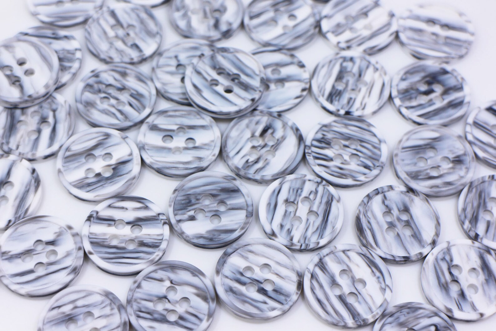 White Marble Pattern Button White and Black Button Stylish - Etsy