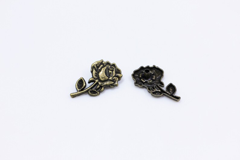 Rose Snap Button Bronze Color Flower Shaped Snap Fastener | Etsy