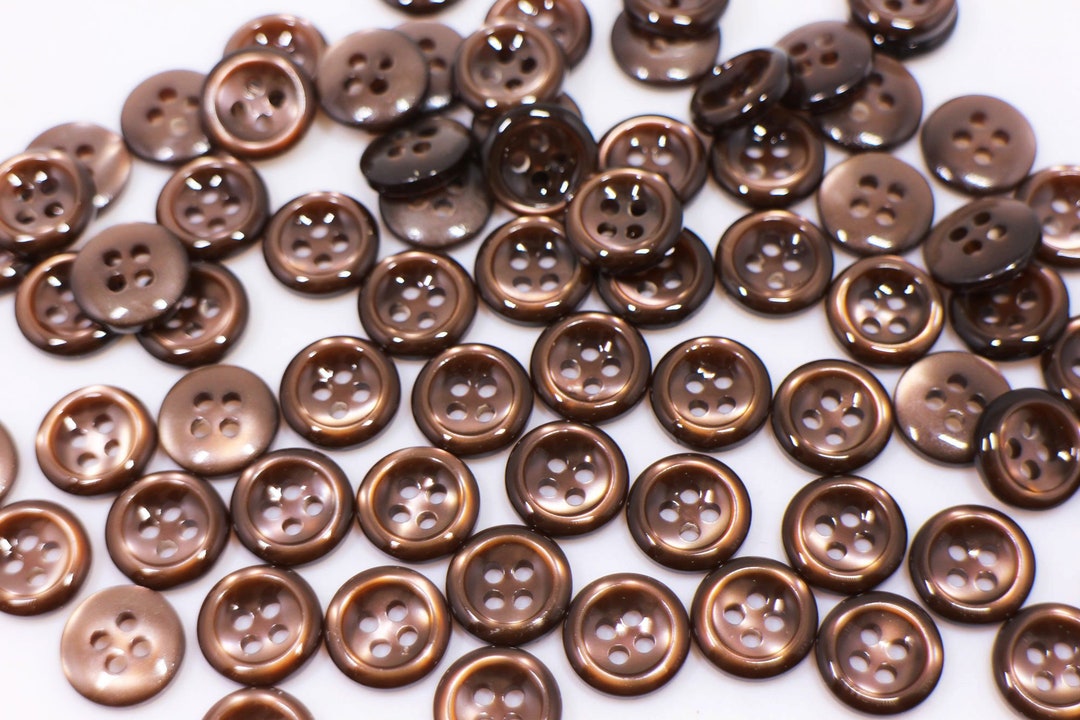 Brown Buttons, Wide Edge, Four Holes, Raised Edge, for Sewing Suit ...