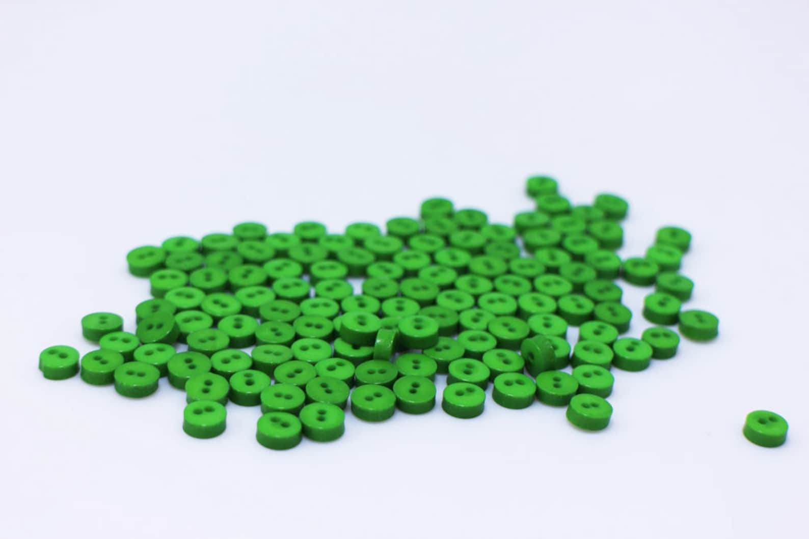 50 Tiny Green Button, Extra Small Mini Size, for Doll Cloth Supplies ...