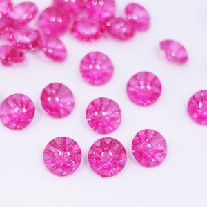 Neon Pink Acrylic Shank Buttons, Hot Pink Color, Clear Transparent ...