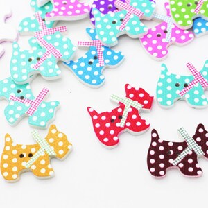 Dog Wooden Button, Children Button, Baby Button, Puppy Button, Polka ...