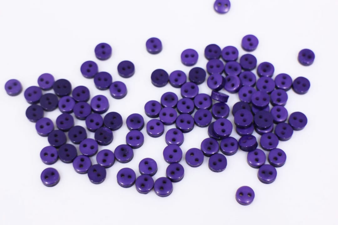 50 Tiny Dark Purple Button, Extra Small Mini Size, Solid Purple Color ...