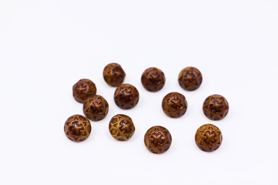 Brown Flower Shank Buttons Leather Looking Shanks Button - Etsy