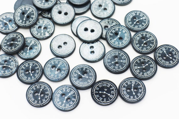 Dark Blue Clock Shell Button Sea Shell Button Navy Button | Etsy