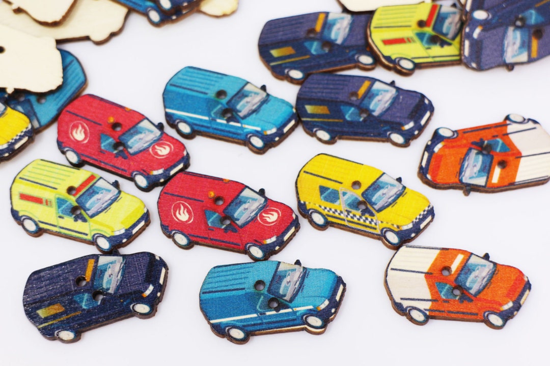 Van Wooden Button, Vehicle Wood Buttons, Two Holes Sewing Button ...