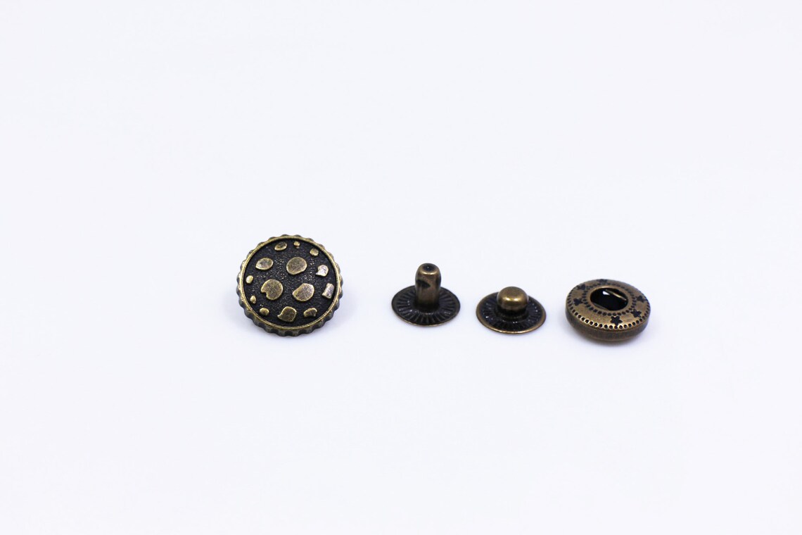 Polka Dot Snap Button, Bronze Color Dottie Snap Fastener, Metal Snap ...