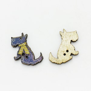Dog Wood Button, Cartoon Dogs Button, Children Button, Animal Button ...