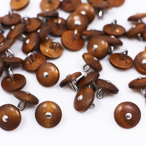 Brown Shank Wooden Button, Silver Back, Dark Brown Color, for Sewing ...