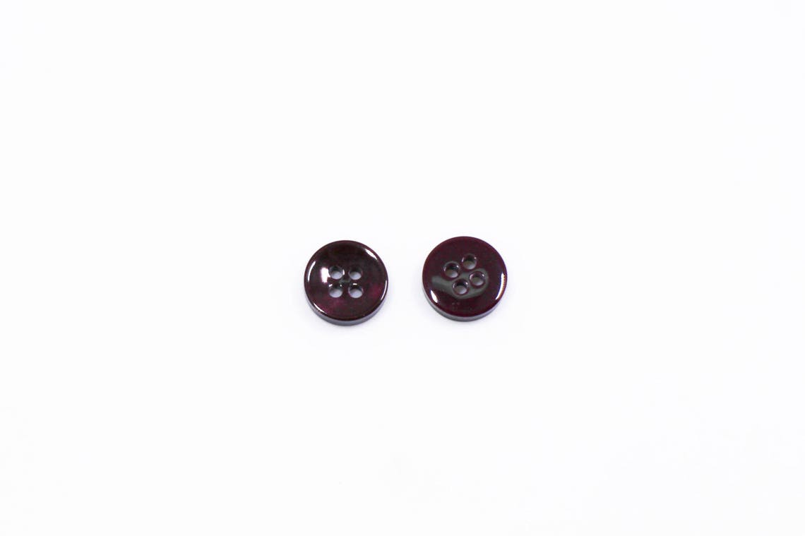 Dark Red Buttons, Wine Red Burgundy Color, Bowl Shape, Four Holes ...
