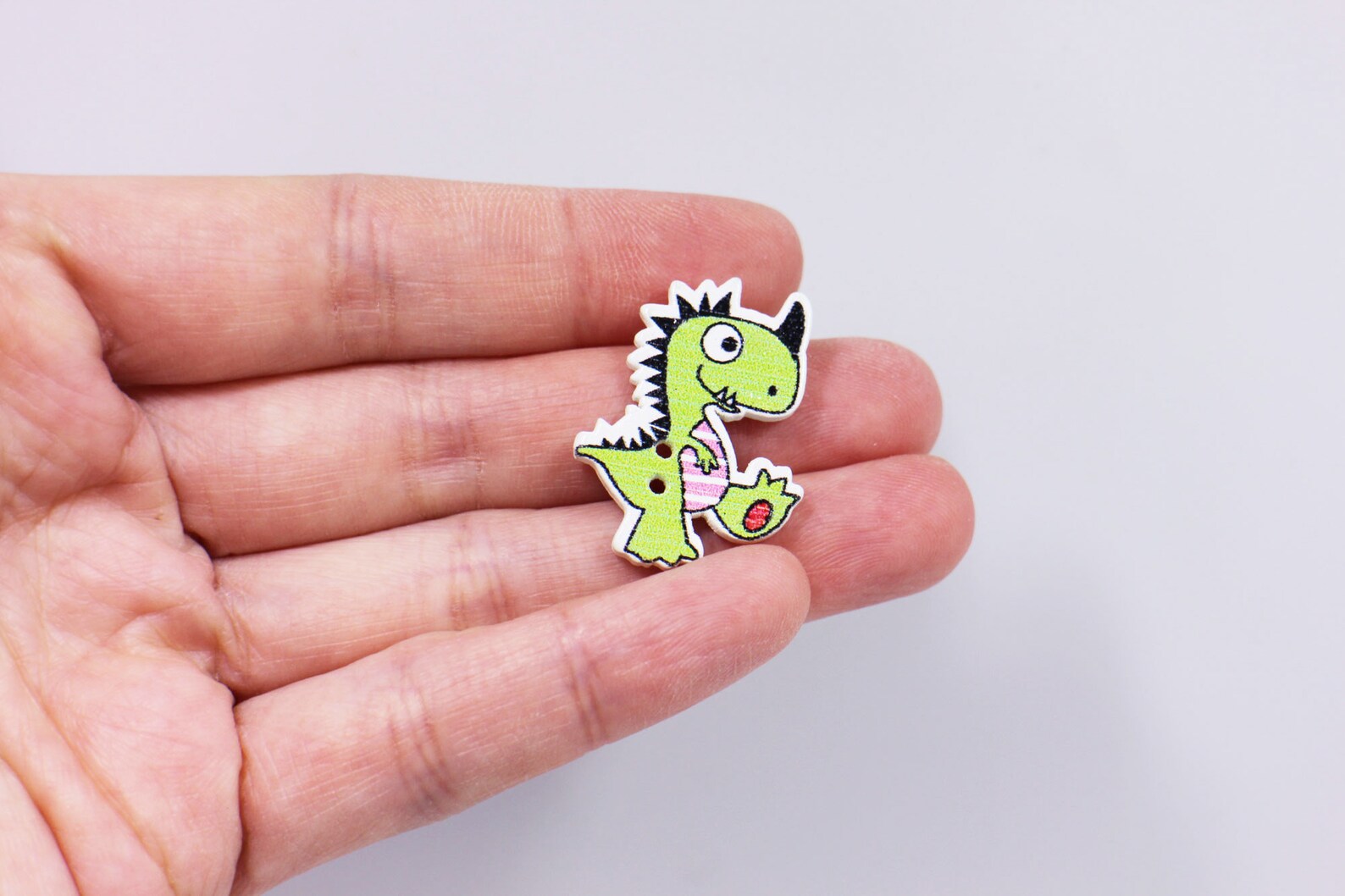 Dinosaur Wooden Buttons Dinosaur Wood Button Two Holes | Etsy